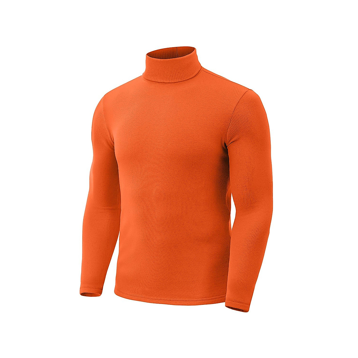 Zengjo Thermal Base Layer Men Turtlenck Long Sleeve(Orange,S)