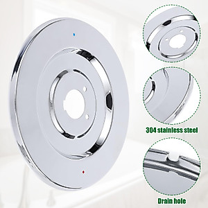 Shower Faucet Cover Plate for Moen, Stainless Steel Shower Handle Cover Plate Suitable for Shower Faucets and One-Handle Tub Escutcheon Replacement Parts Compatible with Moen 16090 Chateau (Silver)