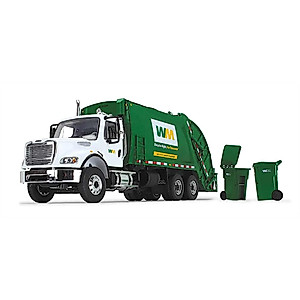 Freightliner M-2 with McNeilus Rear Loader Garbage Truck "Waste Management" with Garbage Bins 1/34 Diecast Model by First Gear 10-3287D