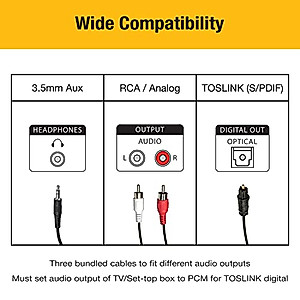 HomeSpot Wireless Neckband Headphones for TV Watching with Bluetooth 5.3 aptX LL Transmitter No Delay Lightweight High Volume Ideal for Seniors 3.5mm Aux RCA TOSLINK Optical