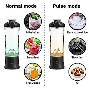 Portable Blender, BPA Free Personal Blender with Rechargeable USB, Shakes and Smoothies with 6 Mini Blades High Speed Waterproof Mixer 20 oz for Kitchen,Home,Baby,Travel