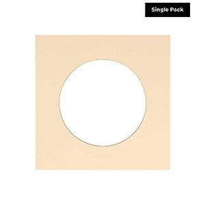 CountryArtHouse Beige Acid Free 28x28 Circle Picture Frame Mat with White Core Bevel Cut for 24x24 Pictures - Fits 28x28 Frame - Pack of 1 Matboard Show Kit with Acid Free Backing & Clear Bag