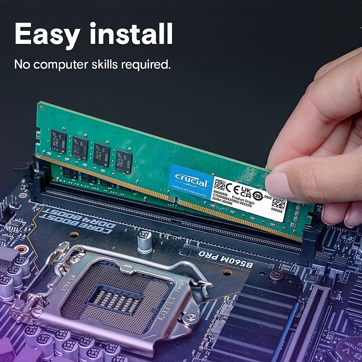 Crucial RAM 8GB Kit (2x4GB) DDR4 2666 MHz CL19 Desktop Memory CT2K4G4DFS8266