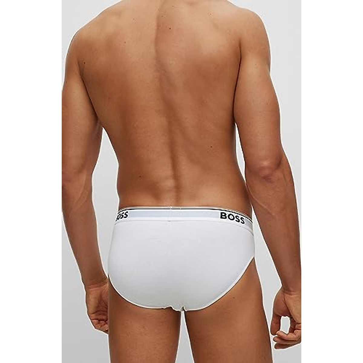 BOSS Men's 3-Pack Classic Regular Fit Stretch Briefs, White, X-Large