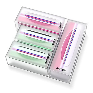 Urvoix Ziplock Bag Storage Organizer, 4 Pcs Acrylic Baggie Organizer, Food Storage Bag Organizer for Kitchen Drawer Compatible with Gallon, Quart, Snack, Sandwich Variety Size Bags