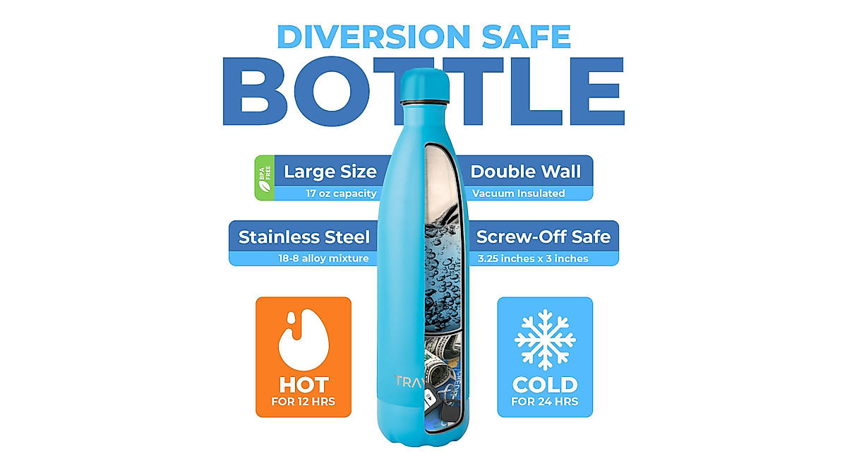 Diversion Safe Water Bottle with Hidden Compartment | Leak & Smell Proof