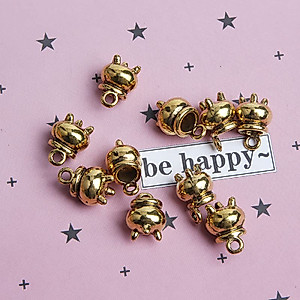 Acxico 30pcs cauldron Charms Antique Silver Tone cauldron charm pendants 12x9mm