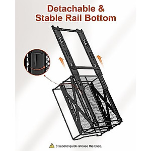 Metal Under Sink Organizer, 2 Tier Pull Out Cabinet Organizer with 5 Height Adjustable, Hold up to 80lbs, Multi-Purpose Organization and Storage For Kitchen Bathroom Pantry-Heavy Duty