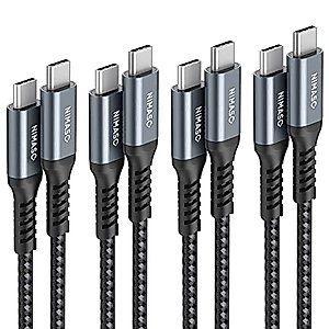 NIMASO USB C to USB C Fast Charging Cable 60W 4-Pack[10ft+6.6ft+3.3ft+1ft], USB Type C Charger Cord Compatible with Samsung Galaxy S21/S21+/S20+ Ultra Note 20, Pixel 4/3 XL, MacBook Air iPad Pro 2020