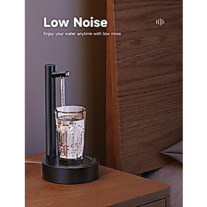 REJOMINE Water Dispenser for 5 Gallon Bottle, Smart 7 Levels Water Dispenser Countertop for Universal Bottles, Portable Desktop Water Pump for Outdoor, Automatic Water Jug Dispenser with Silicone Hose