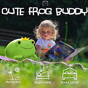 ROCHEMON Cute Frog Plush Stuffed Animal,Soft Frog Plushie Hugging Pillow, Frog Plushie Toy Gift for Kids Toddlers Grils Boys Children Green Frog 14 inch