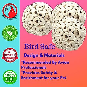 Bonka Bird Toys 1214 pk3 Sola Atta Balls Foot Beak Chew Forage Natural Organic Small Pet Ball