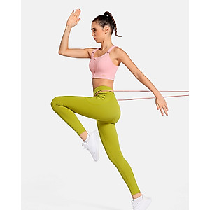 VFUS Sports Bras Adjustable Zip Front High Impact for Women Full Coverage Removable Padded Workout Running (Small, Pink)