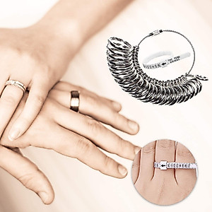 DoGeek Ring Sizer Measuring Tool Set Metal Ring Sizers Stainless Steel Ring Gauges Finger Sizer & Ring Mandrel Aluminuml (Size 1-13), 27 Pcs