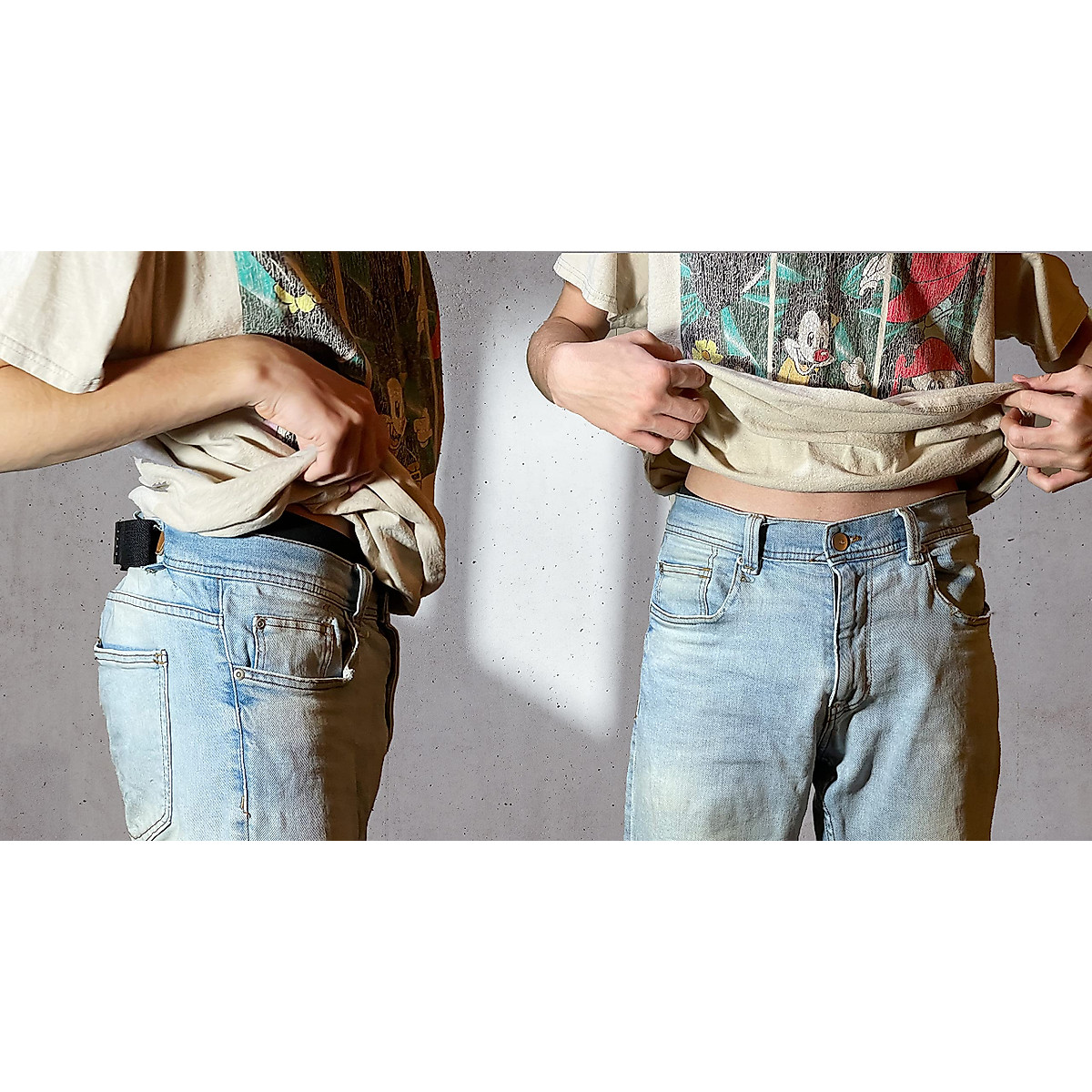 Invisible No Buckle Elastic Belt for Men and Women: 1 1/2" Wide, Waist size adjustable 32" to 48" by Beltless