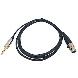 Qaoquda 3.5mm to Mini XLR Adapter, 1/8" to Mini XLR Cable, 1/8 inch TRS Stereo Audio Male to Mini XLR 3 Pin Female Converter Cable for SLR Cameras, Microphones and More (3.5 M/Mini XLR F 5Feet)