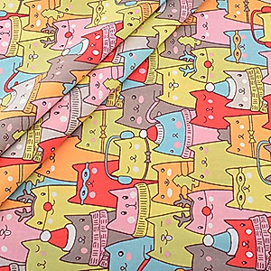discountstore145 8Pcs Fabric Patchwork, Cartoon Animal Print Cotton Fabric Kids Bedding for Patchwork Sewing Bags 20 * 25cm