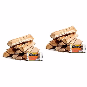 Firewood by Home and Country USA (50 LBS) - Hardwood, Firewood for Outdoor Fire Pits, Fireplaces, Wood Burning Stoves, and Campfires (w/Fire Starter)