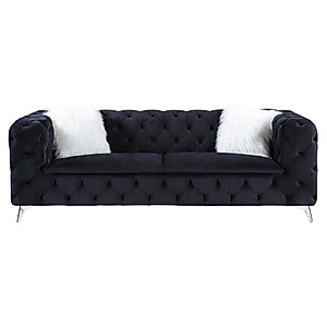 Acme Furniture Upholstered Sofas, Black/Chrome