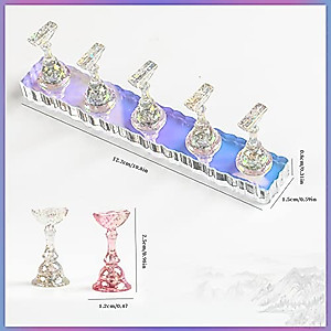 BQAN 2 Set Nail Holder for Painting Nails, Aurora Acrylic Nail Stand for Press on / Fake Nail Tips Training / Nails Display with 96 Pcs Reusable Adhesive Putty