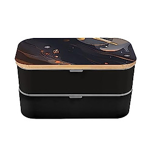 Dark Medium Adult Lunch Box, Bento Box, With Cutlery Set Of 3, 2 Compartments, Rectangular, Lunch Box For Adults