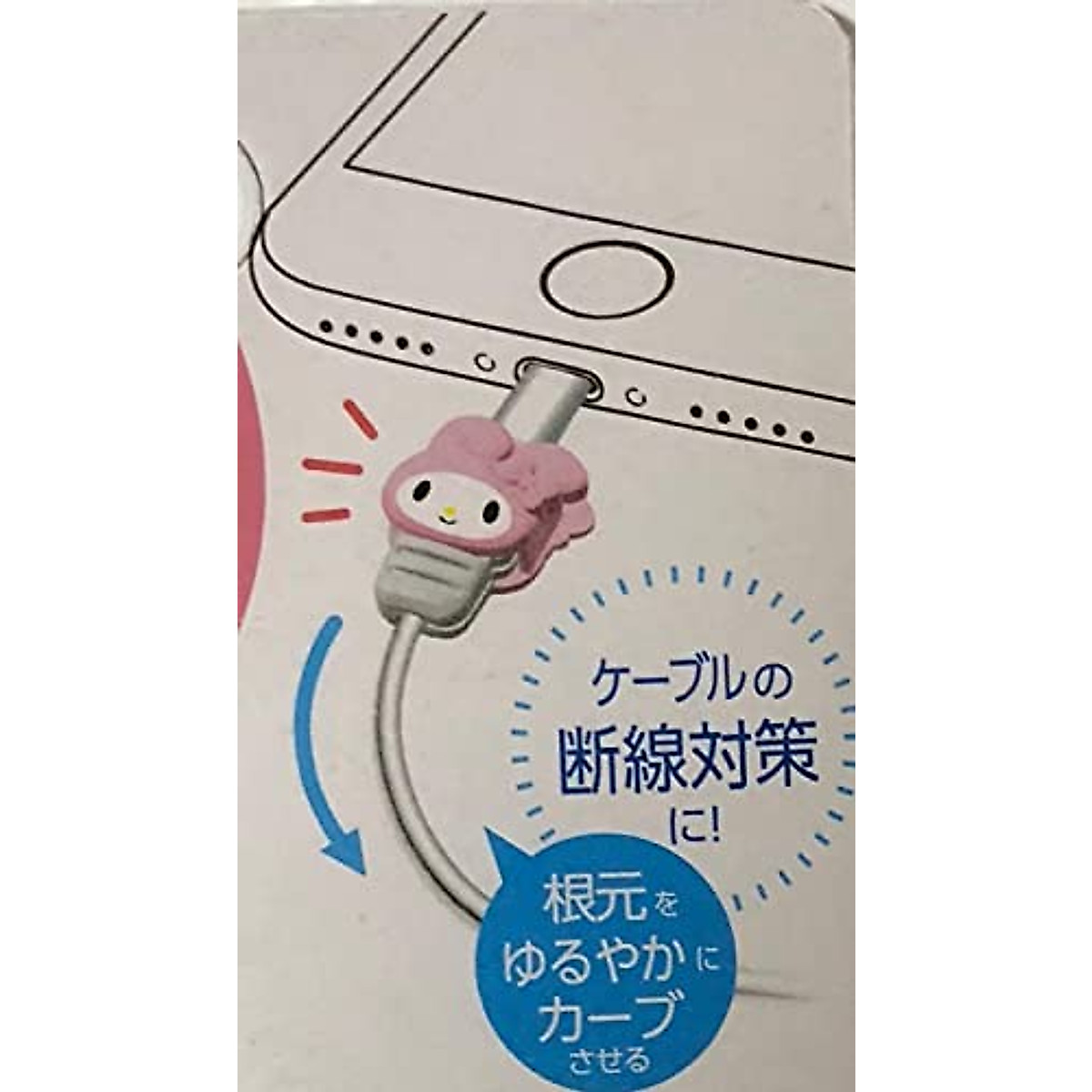 Kasoyo Sanrio My Melody Cable Protector Cell Phones Accessories 2pcs Set for iPhone (Lightning Cable)