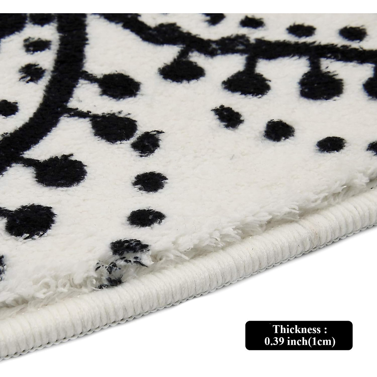 HEBE Boho Round Rugs 6Ft Washable Non Slip Round Area Rug Throw Soft Cute Round Nursery Rug Soft Fluffy Bathroom Rug Circle Rug for Bedroom Dorm Kids Room Nursery