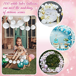 100 Pcs Link Balloon Linking Balloon Latex Linkable Balloons Connected Wedding Party Decoration (White, 10 Inch)