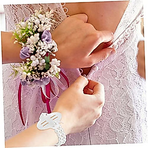 ARTIBETTER 20 Pcs Bridal Wrist Pearls Pearl Bracelets Stretch Bracelet String Wrist Corsage for Prom Wedding Corsages Bracelet Wedding Wrist Corsages Elastic Bracelets Corsage Wristlet Band