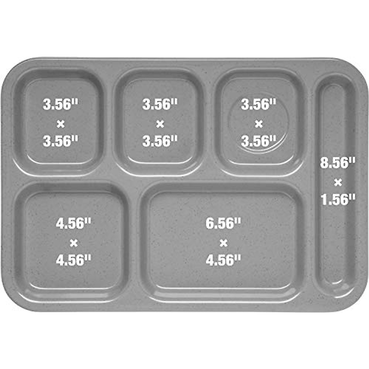 Carlisle FoodService Products Right-Hand 6-Compartment Tray, 10" x 14", Red, (Pack of 24)