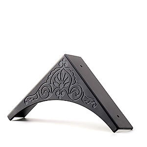 Metal Corner Protector, 4 Pcs Antique Edge Safety Guard Cabinet Furniture Corner Bumpers,Table Corner Protectors,Cover Damaged Corners on Coffee Table (Black)