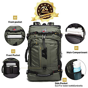 KAKA Travel Backpack, Carry On Backpack Durable Convertible Duffle Bag Fit for 17.3 Inch Laptop for Men and Women(Large 40L)