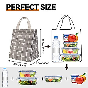 HOMESPON Reusable Lunch Bag Insulated Lunch Box Canvas Fabric with Aluminum Foil, Lunch Tote Handbag for Women,Men,Office