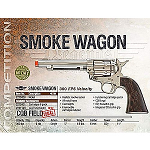 Elite Force Umarex Legends Smoke Wagon Revolver 6mm BB Pistol Airsoft Gun, Legends Smoke Wagon Airsoft Gun, Black