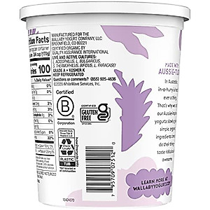 Wallaby Organic Aussie Greek Nonfat Yogurt, Plain, 32 oz. USDA Organic