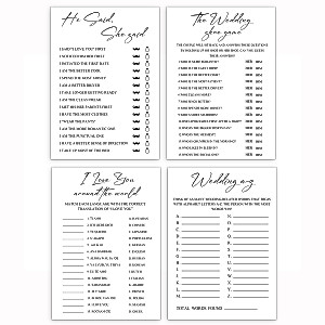 Bridal Shower Games Set - Wedding Shower Games for Guest, Bachelorette Party Ideas, Double Sided Game for Wedding Bridal Shower Engagement Bachelorette Anniversary Party