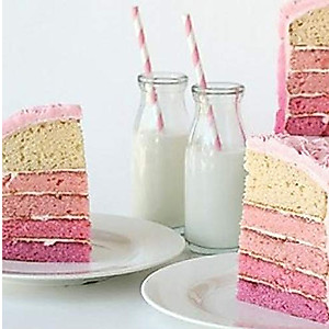 Striped Paper Straws - Mint Green Light Blush Pink White - 7.75 Inches - Pack of 50 Outside the Box Papers Brand