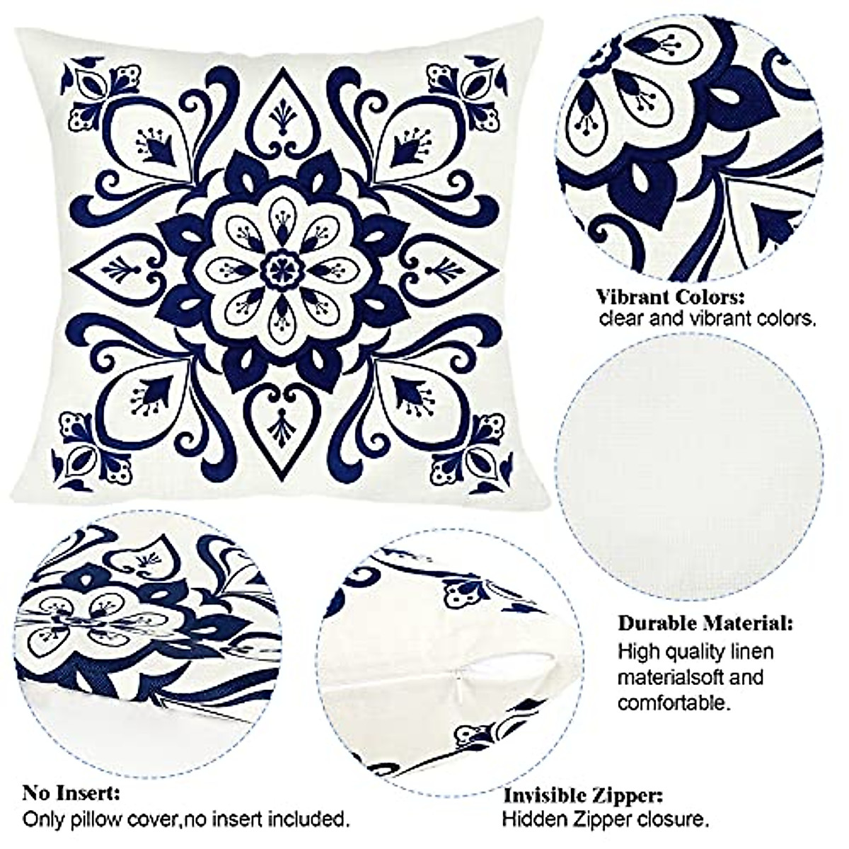 Thideape Yellow and Blue Throw Pillows 18x18 Set of 2 Bohemian Boho Throw Pillows Outdoor Pillows Bed Living Room Couch Sofa Pillows