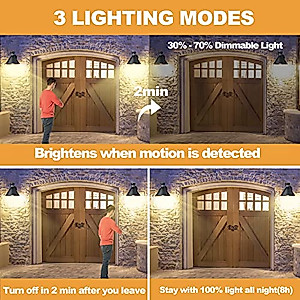 2 Pack Outdoor Motion Sensor Light, Anti-rust Waterproof Wall Light Fixtures, Dusk to Dawn Outdoor Lighting, 10 Inch Outdoor Lights for Patio Garage Porch Barn House Garden Backyard (Bulbs Included)