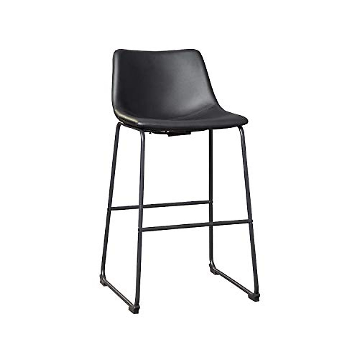 Signature Design by Ashley Centiar Urban Industrial 28.75" Pub Height Bucket Seat Barstool, 2 Count, Black