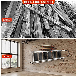 Ultrahaus Metal Lumber Rack and Wall Mounted Lumber Storage Rack with Lumber Rack 3 Level Wood Storage Rack System, 1 Pack