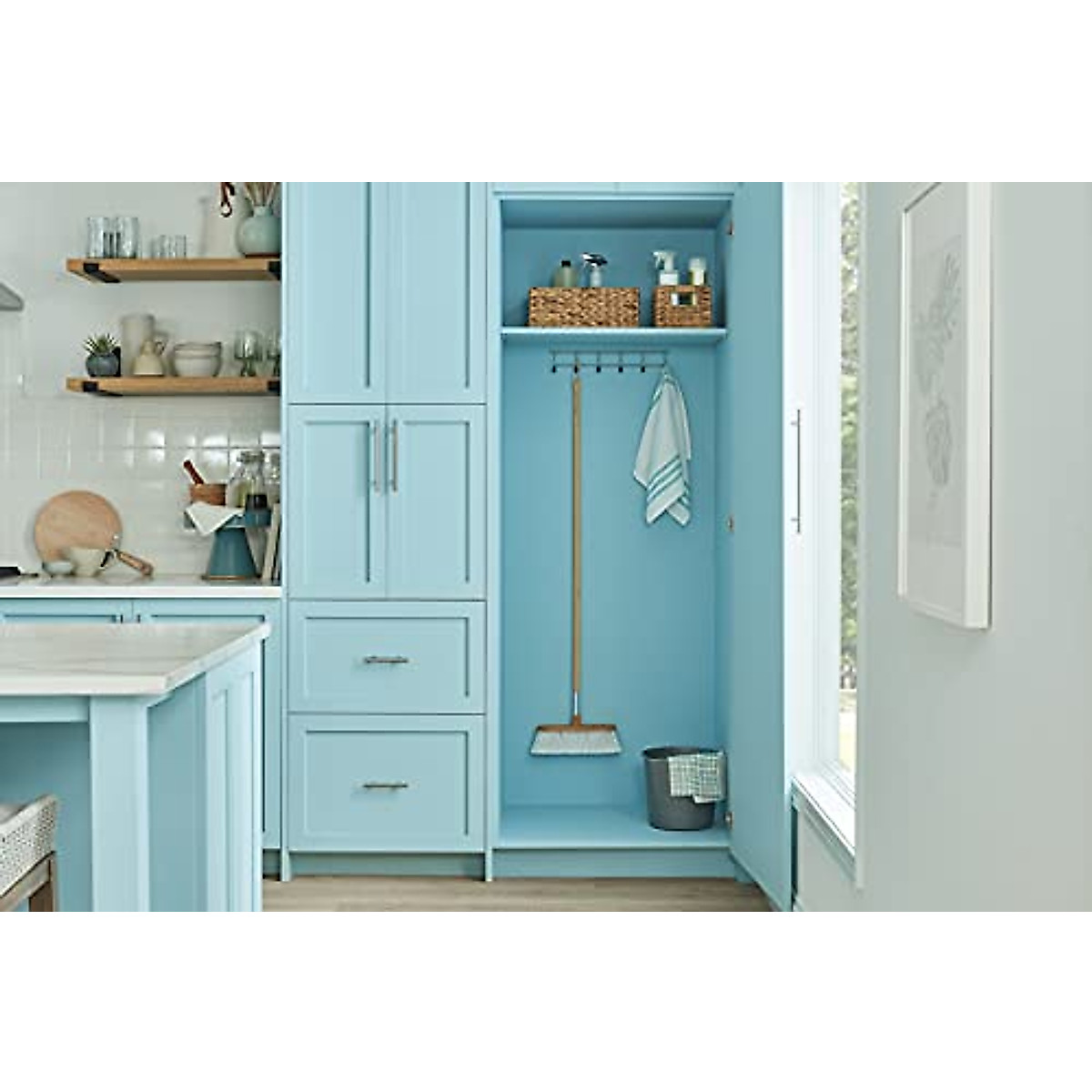 Harper Live.Love.Clean. Smooth Surface Bamboo Household Broom for Indoor Sweeping of Pet Hair, Dirt, Dust on Hardwood Floors, Tile, and Laminate