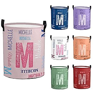 Personalized Laundry Basket Custom Word Art Names Laundry Hamper Collapsible Durable Toys Organizer Storage Bedroom Decor for Boys Girls Adults