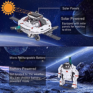 STEM Projects for Kids Age 8-12 Solar Robot Learning Building Science Kit with Solar Panel & Battery Powered 6 in 1 Experiment for Kids, Christmas Birthday Gifts Idea Toy for 9 10 11 Boys Girls