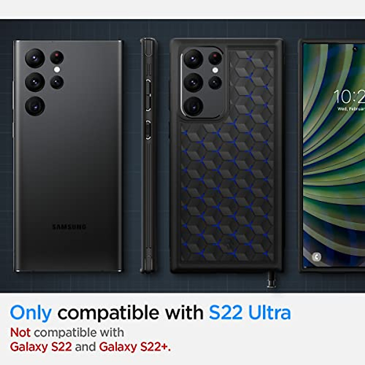 Spigen Cryo Armor Designed for Galaxy S22 Ultra Case (2022) - Matte Black