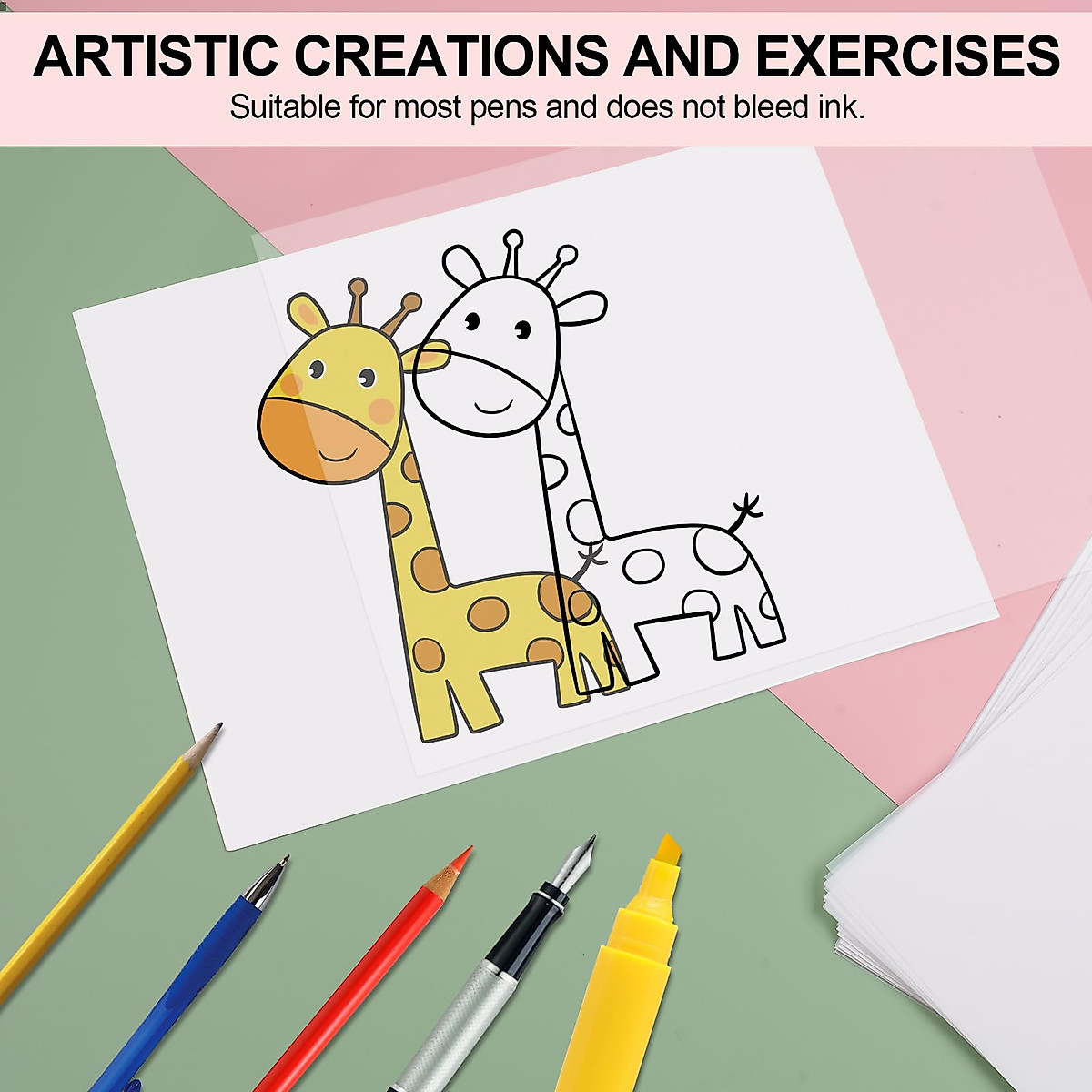 Phinus 72 Sheets Vellum Paper, Translucent Vellum Jackets Vellum Tracing Paper 8.5 x 11, Vellum Paper Printable for Sketching, Invitation Belly Bands, Gift Box Liners