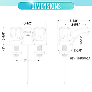Aqua Vista 10-B421-AV Two Handle & EZ-FLO Non-Metallic 10122 Kitchen Sink Faucets with Chrome Finish