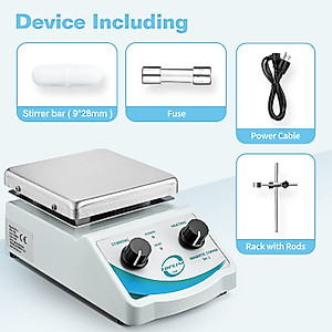 SH-2 Hot Plate Magnetic Stirrer Mixer Dual Control with 1 inch Stir Bar (New Style)