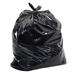Aluf Plastics RCT-45X Star Sealed Coreless Rolls with E-Z Tie Flap Closure, 45 gal, Polyethylene, 40" x 46", Black (Pack of 100)