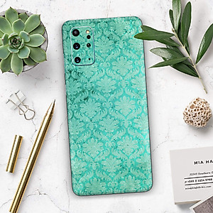 DesignSkinz Deep Teal Luxury Pattern Protective Vinyl Decal Wrap Skin Cover Compatible with The Samsung Galaxy S20 (Screen Trim & Back Glass Skin)